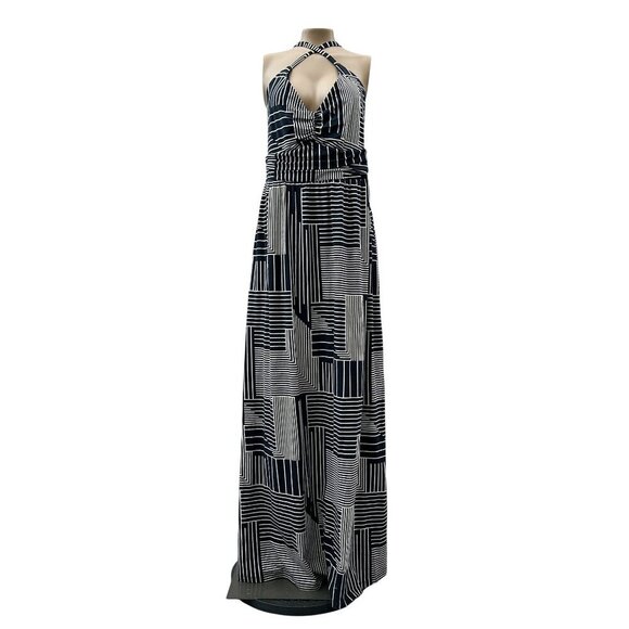LOFT | Dresses | Loft Geometric Halter Criss Cross Strappy Maxi Summer ...